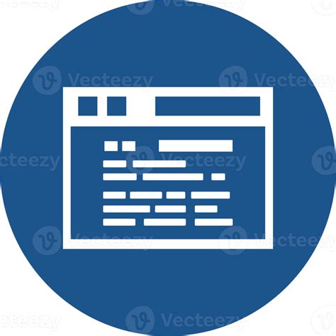 Web Page Icon Design In Blue Circle Png