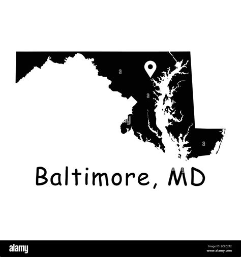 Baltimora Sulla Mappa Dello Stato Del Maryland Mappa Dettagliata Dello