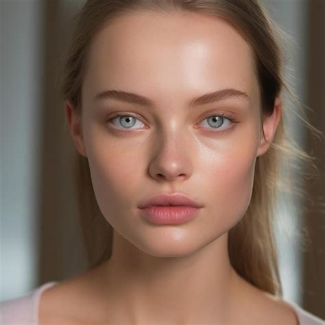 Premium Photo Beautiful Natural Makeup Model Face Portrait Advertising Skincare