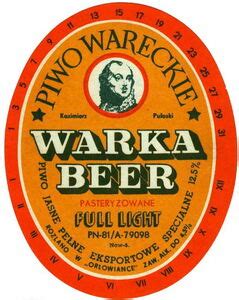 Drink Label Warka Beer Browar Warka Poland Wareckie Col PL BEER 011507