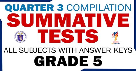 Grade Quarter Summative Tests Compiled With Answer Keys Deped