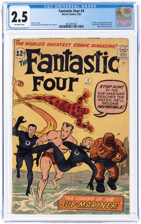 Hake S FANTASTIC FOUR 4 MAY 1962 CGC 2 5 GOOD FIRST SILVER AGE SUB