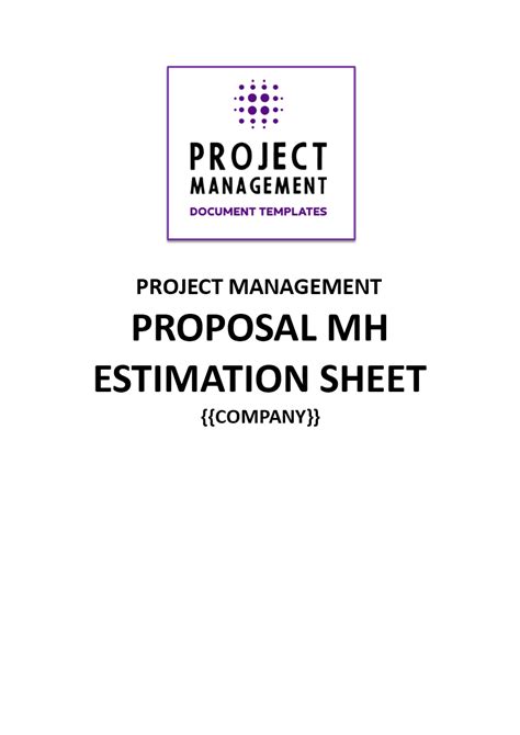 Man Hour Estimate Template