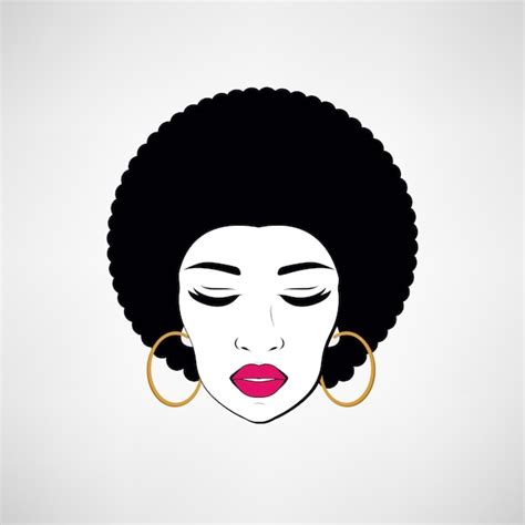Premium Vector Front View Portrait Of A Black Woman Face