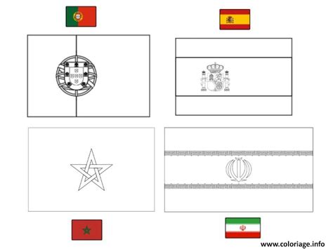 Coloriage Fifa Coupe Du Monde 2018 Groupe B Portugal Espagne Maroc Iran