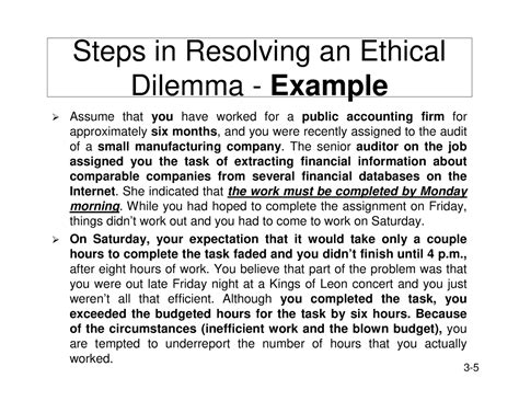 Steps In Resolving An Ethical Dilemma Example Dilemma Example