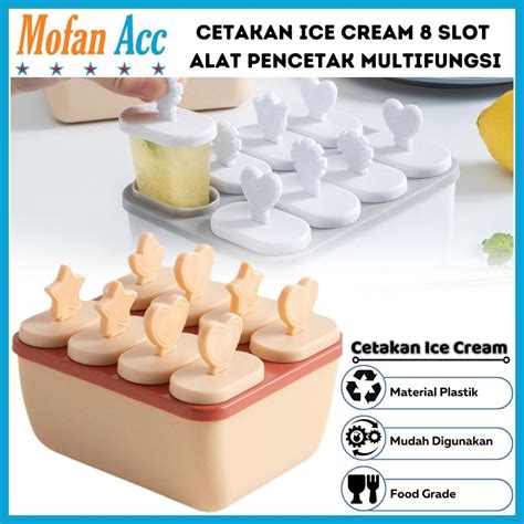 Jual Cetakan Ice Cream 8 Slot Dengan Gagang Alat Pencetak Puding Agar