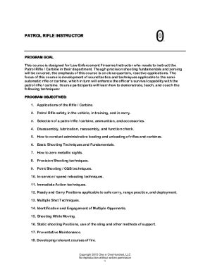 Fillable Online Patrol Rifle Instructor Course Nebraska Crime