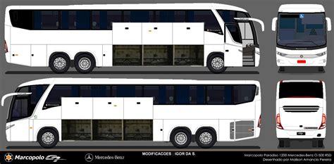 Desenhos de ônibus Marcopollo PARADISO G7 1200 O 500 RSD TODO ABERTO