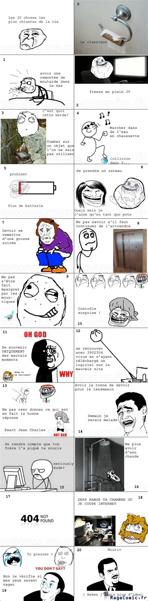 Top 20 des pires choses dans la vie Non classé Rage Comics Francais