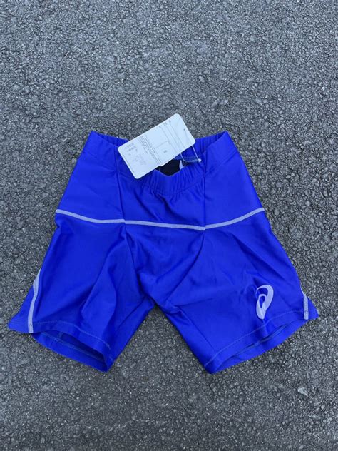 Yahoo オークション 新品 asics アシックス ハーフタイツ S 青系