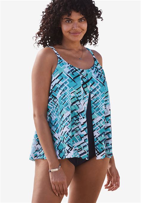Flyaway Swimsuit By Penbrooke Plus Size Active Swimwear Full Beauty