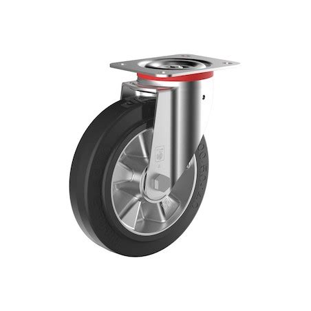 Roulette caoutchouc super élastique EASYROLL NOIR corps aluminium