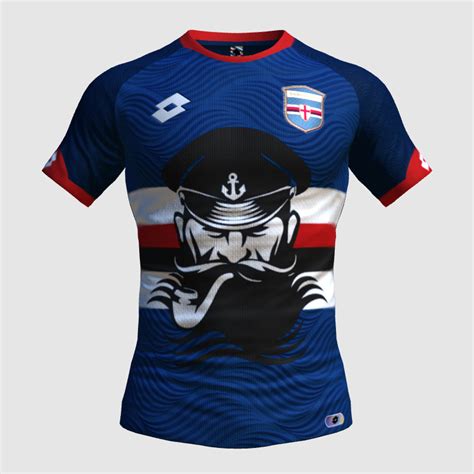 Sampdoria Genua X LOTTO X Home Kit Concept FIFA 23 Kit Creator Showcase