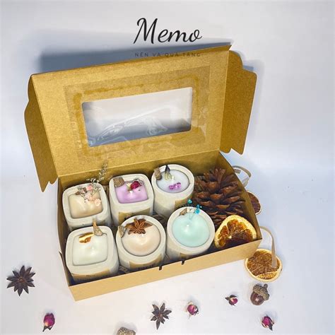 Hộp quà nến thơm set quà nến thơm handmade tặng người yêu bạn gái ý