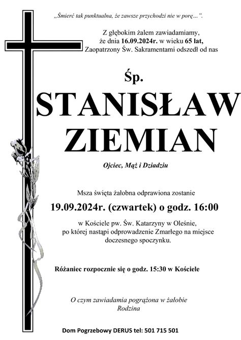 Nekrologi Strona Z A W Derus Us Ugi Pogrzebowe Tarn W