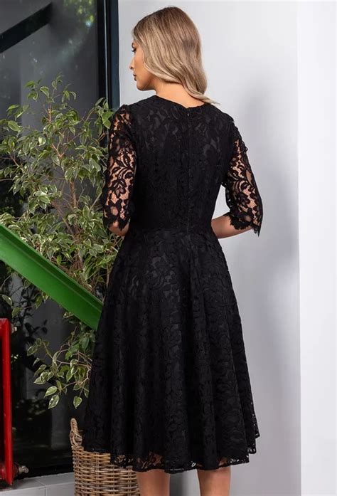 Rochie Eleganta Neagra Din Dantela Dasha Ro