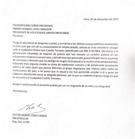 Pedro Castillo formalizó solicitud de asilo a México Aristegui Noticias