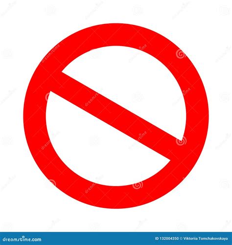Sinal Proibido Vermelho No Fundo Branco Isolado Proibição Ilustração