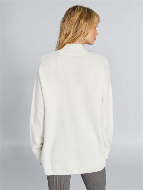 Pull Col Montant Blanc Kiabi 18 00