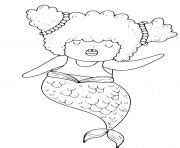 Coloriage Sirene Facile Scandinave Dessin Sirene Imprimer