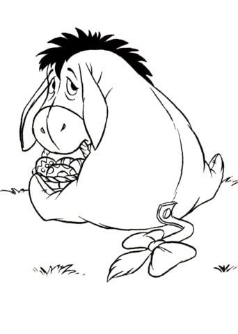 Pooh Con Eeyore Y Mariposa Para Colorear Imprimir E Dibujar
