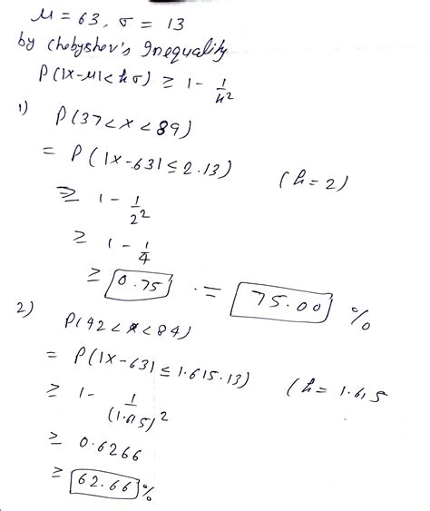 [solved] using chebyshev s theorem solve these problems for a distribution course hero