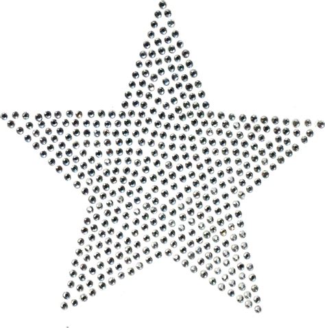 Amazon Set Of 2 Star 3 5 Inch 7 Inch Clear Rhinestone Iron On