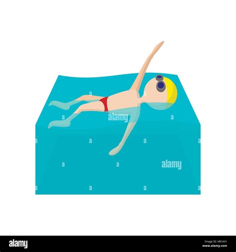 Swimming Backstroke Cartoon Icon Stock Vector Image Art Alamy