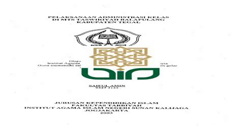 PELAKSANAAN ADMINISTRASI KELAS Digilib Uin Suka Ac Iddigilib Uin Suka