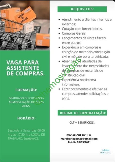 Assistente De Compras Fortaleza CE 01 Vaga S Themos Vagas