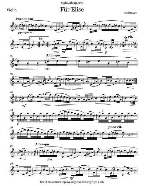 Fur Elise Printable Sheet Music Printable Word Searches