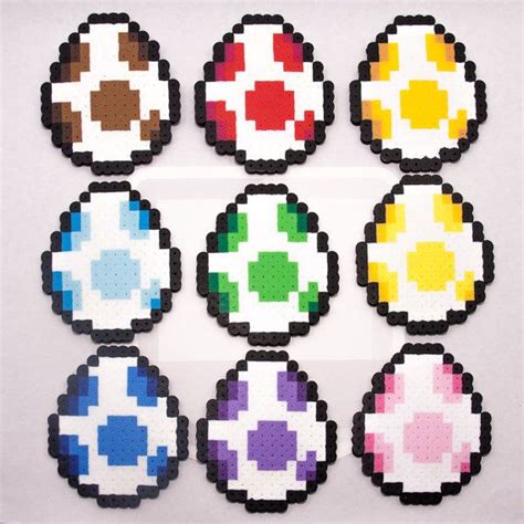 Yoshi Eggs Fuse Bead Patterns Perler Bead Patterns Beading Patterns