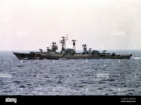 A Port Side View Of A Soviet Kashin Class Guided Missile Destroyer