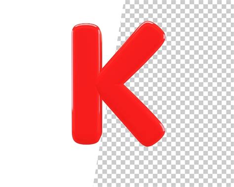 Letra maiúscula 3d k PSD Premium