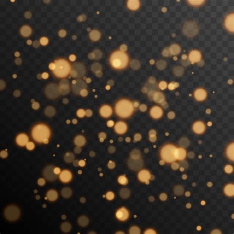 Premium Vector Gold Bokeh On Isolated Transparent Background Light