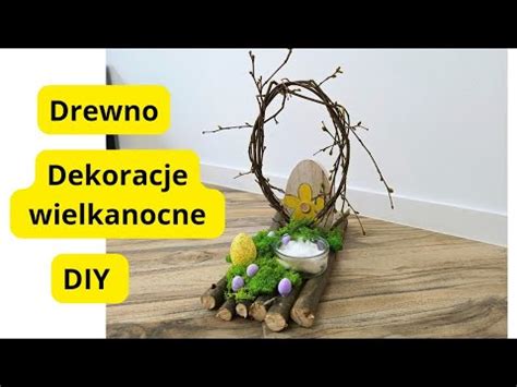 Dekoracje wielkanocne z rzeżuchą Dekoracja z drewna DIY Tani stroik na