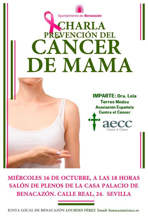 CHARLA PREVENCIÓN CÁNCER DE MAMA MIÉRCOLES 16 19 H SALÓN PLENOS