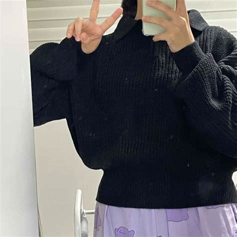 꾸안꾸 아방핏 러블리무드 하찌 반집업 카라 긴팔니트 4color 에이블리 스토어