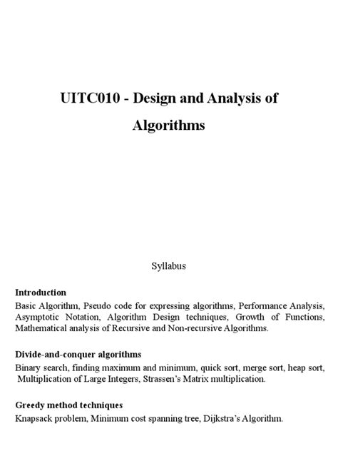 introduction to daa pdf time complexity algorithms