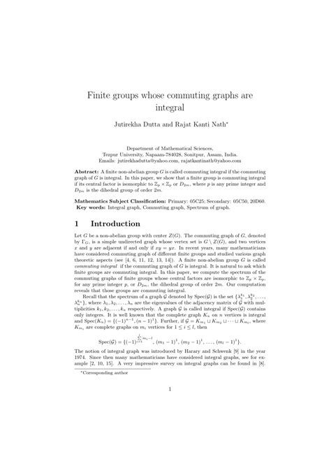 pdf finite groups whose commuting graphs are integral