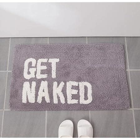 Let s get Naked Badematte in weiß nackig nackt Badewanne Dusche