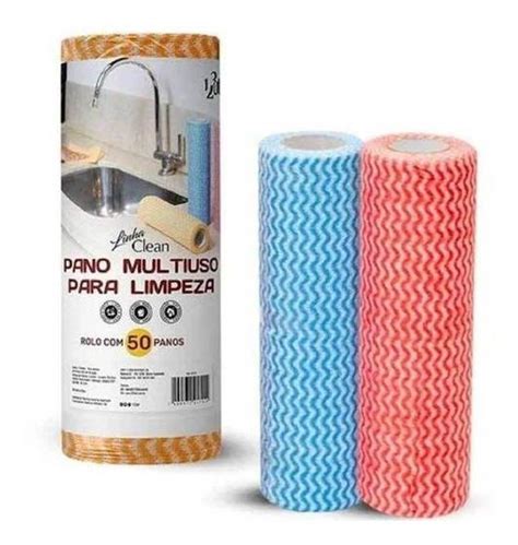 Pano Multiuso Tipo Perfex Para Limpeza Picotado Rolo Un Casaria