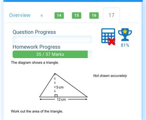 overview 14 15 16 17 question progress homework progress 81 35 37 mark