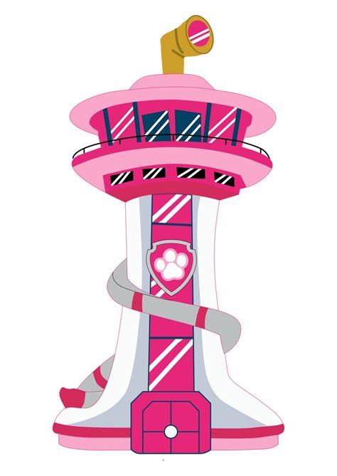 Torre de vigilância patrulha canina paw patrol rosa fundo transparente