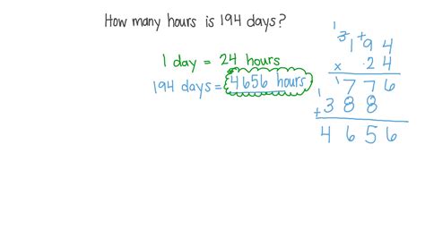 question video converting days to hours nagwa