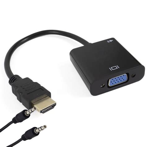 Cabo Conversor hdmi Macho para vga Fêmea Áudio Auxiliar P2 Submarino