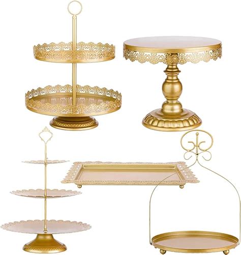 Amazon ZUMELER Gold 5Pcs Cake Stands Set Metal Round Cupcake