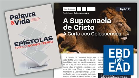 LIÇÃO 7 A SUPREMACIA DE CRISTO A CARTA AOS COLOSSENSES REVISTA