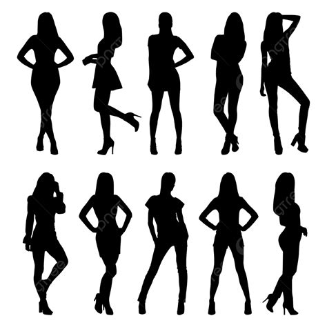 Silueta De Mujer Con Pose Vector Png Modelos De Silueta Siluetas De